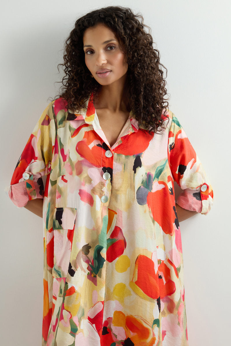 Poppy Print Shirt Dress – Sahara