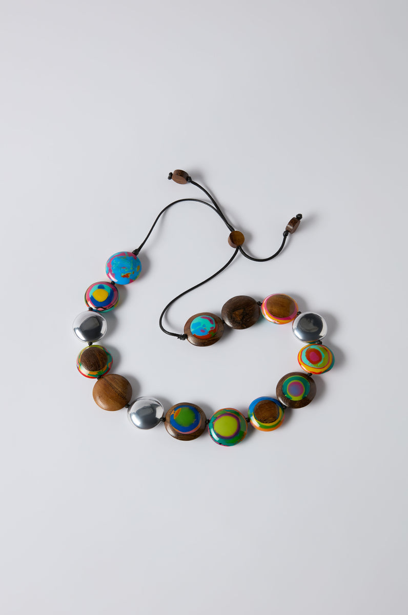 Rainbow Riverstone Spheres Necklace – Sahara